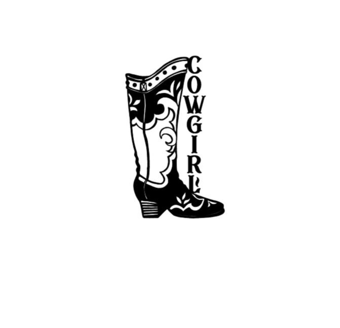 Cowgirl and Boot Decal Cowboy Boot Western Decal Western Ranch Decal ...