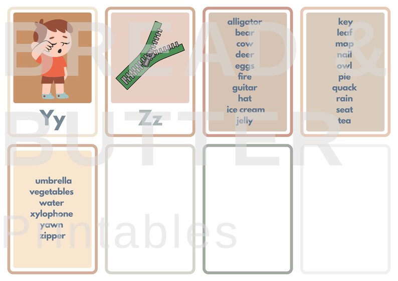 Alphabet Flash Cards - Etsy