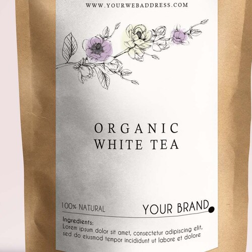 Editable Tea Packaging Label Template 3 Sizes DIY | Etsy