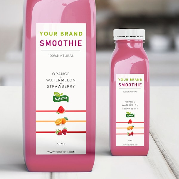 Custom Printable Juice Bottle Labels Template for Juicing and Drink - Etsy