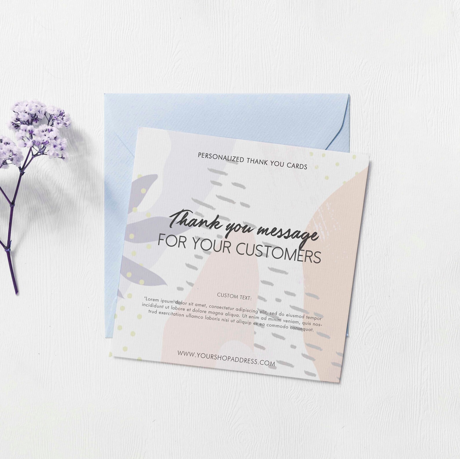 Customizable Thank You for Your Purchase Note Card for Print - Etsy