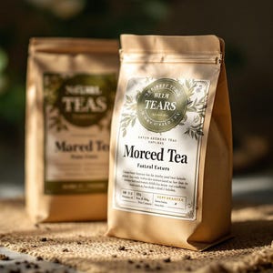 Custom Tea Packaging Design, Rustic Tea Branding Template, Minimalist ...