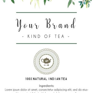 Tea Labels Printable , Custom Tea Packaging, Personalized Tea Bags ...