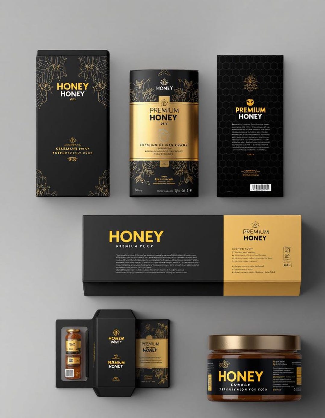 Custom Honey Packaging Design, Premium Honey Jar Labels & Branding ...