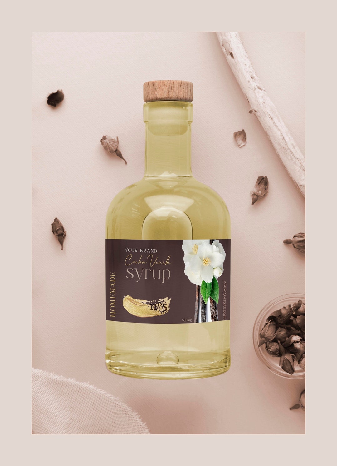 Custom Label Design for Syrup or Coffee Syrup.printable Wrap Around ...