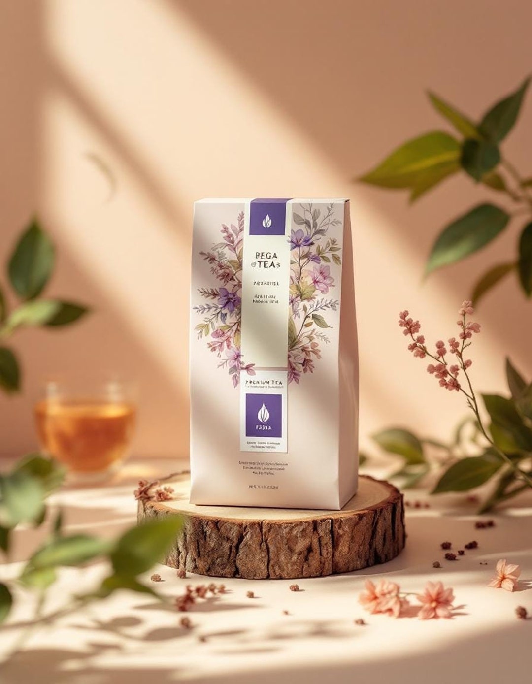 Custom Tea Packaging Design, Sustainable Tea Branding Template ...