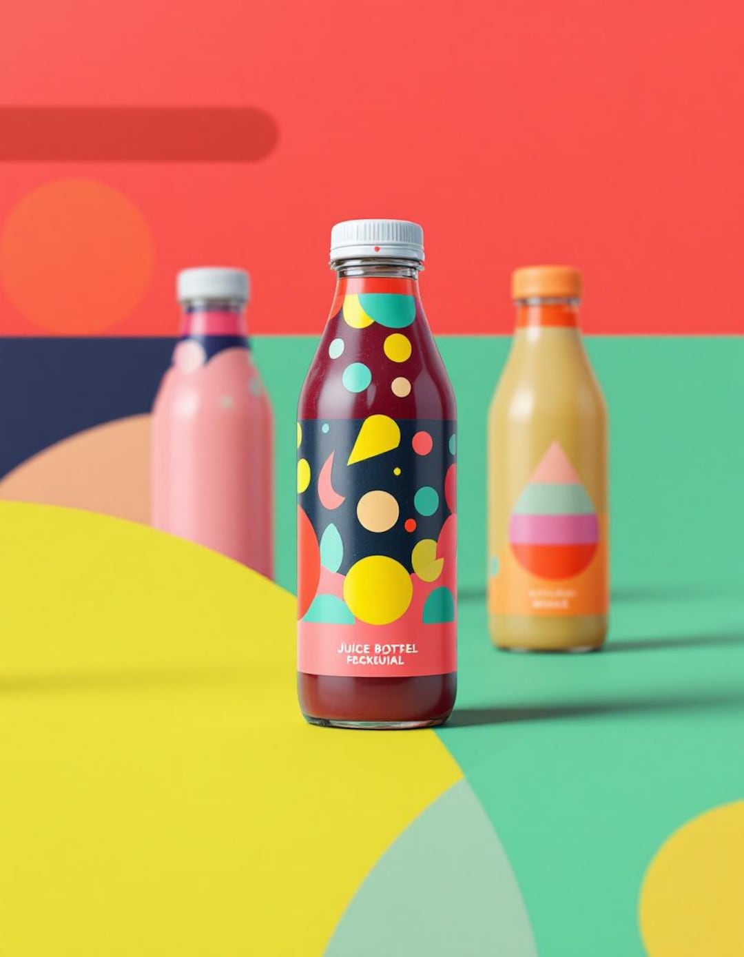 Custom Juice Packaging Design, Juice Labels, Vibrant Juice Bottle ...