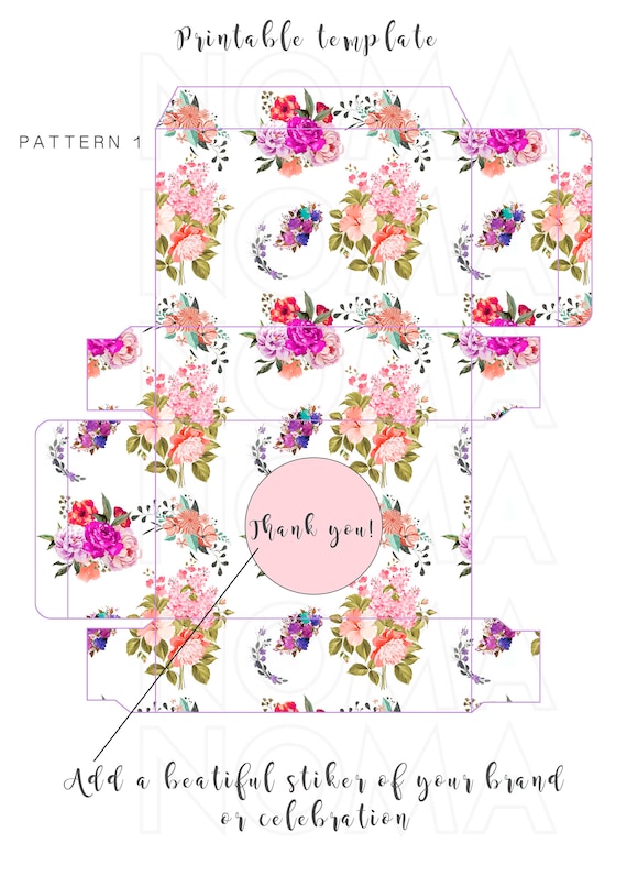 Printable box instant download DIY box package Party favors | Etsy