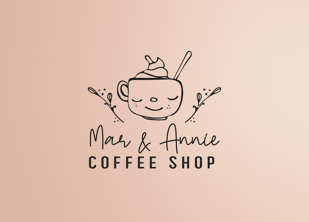 Custom Hand Drawn Coffee Cup Logo for a Coffee Shop or Tea Business ...