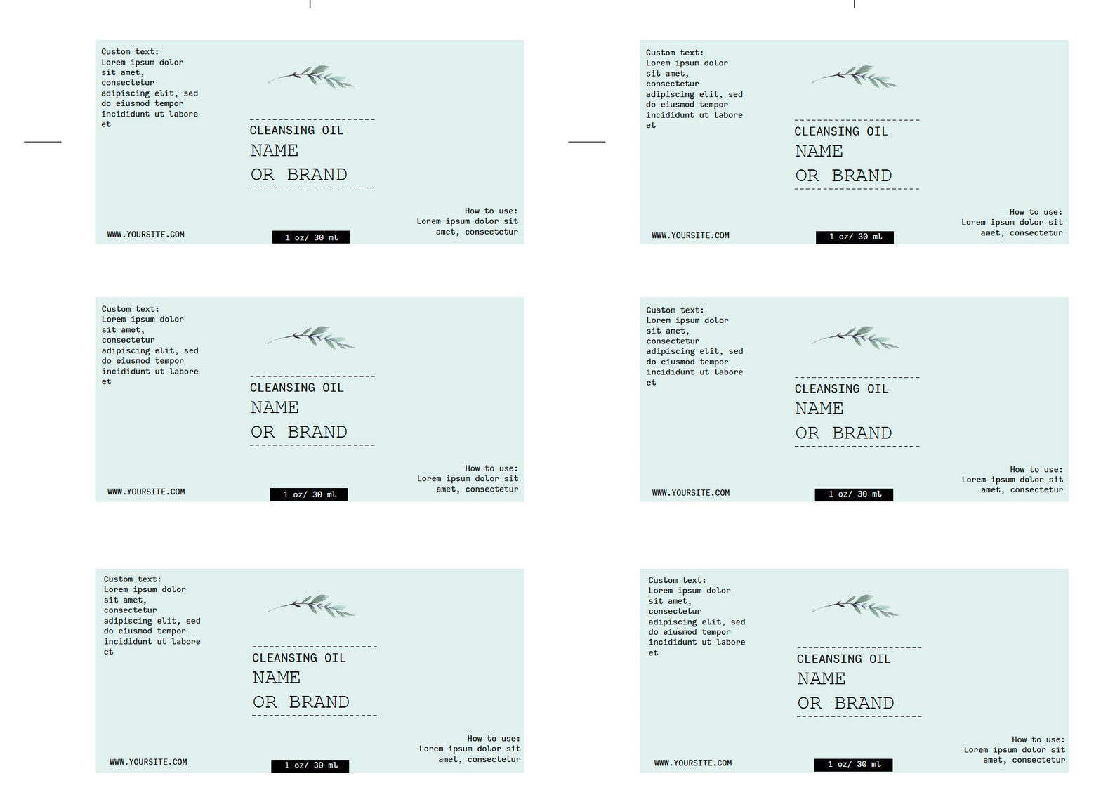 Editable Dropper Label Template for 1 Oz 30 Ml. Editable - Etsy