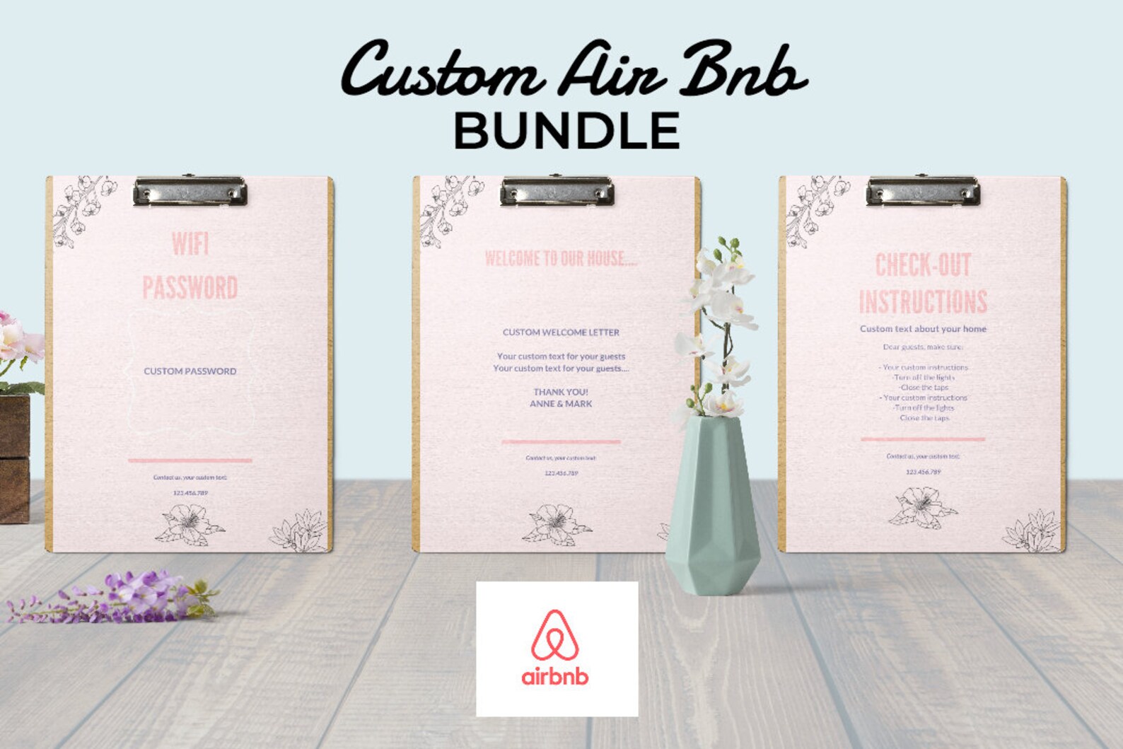Airbnb Bundle for Host Custom & Printable Air Bnb Welcome | Etsy