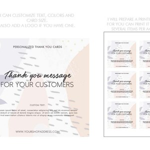 Customizable Thank You for Your Purchase Note Card for Print | Etsy