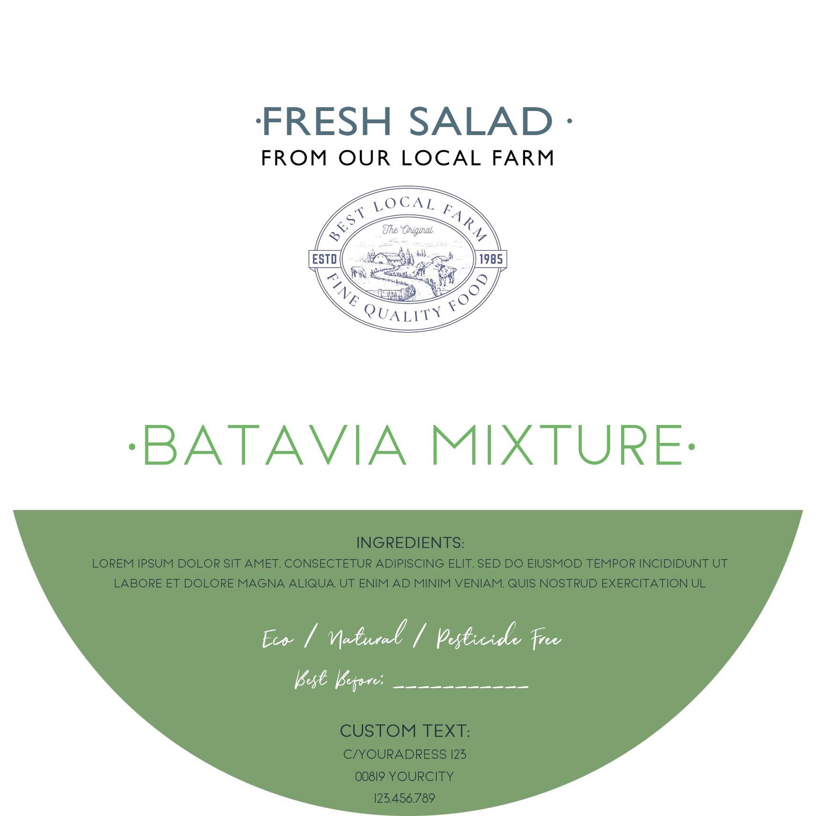 Custom Salad Label for Takeaway Containers Personalized Fresh - Etsy