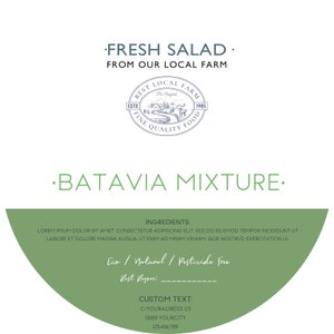 Custom Salad Label for Takeaway Containers, Personalized Fresh Food ...