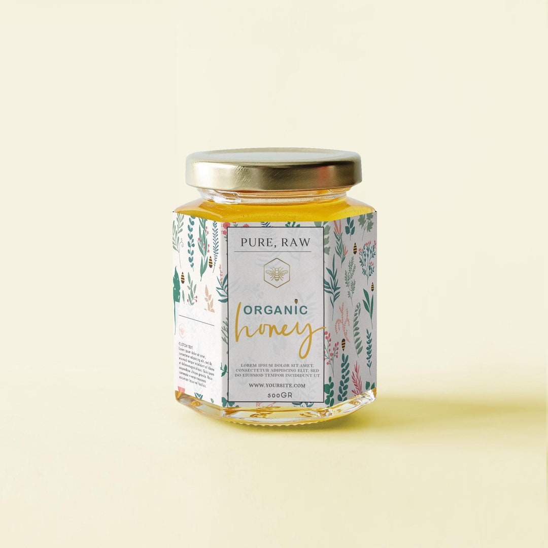 Custom Honey Label Design for Honey Jard With Logo. Personalized Wrap ...