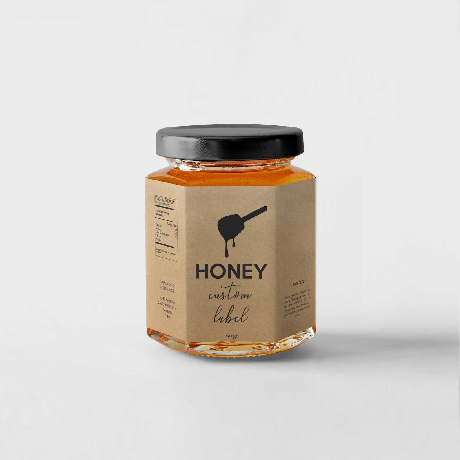 Custom Honey Jar Label or Sticker for Backyard Beekeeper Kraft and ...