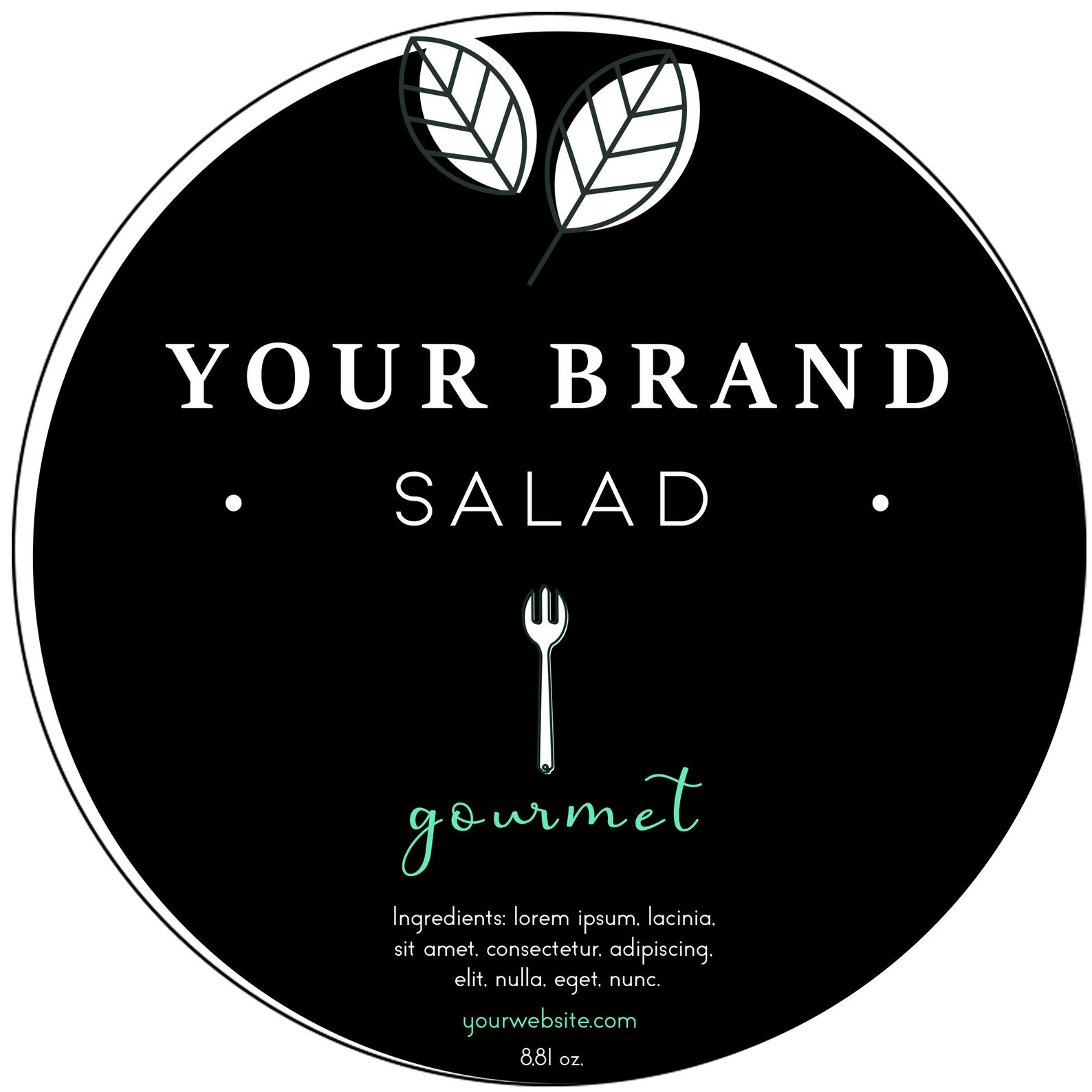 Custom Printable Food Label Design, Salad Label, Food Packaging Label ...