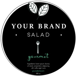 Custom Printable Food Label Design, Salad Label, Food Packaging Label ...