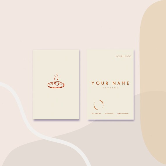 Custom business card design for small business Rustic Bakery | Etsy