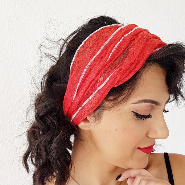 Red Head Scarf - Etsy