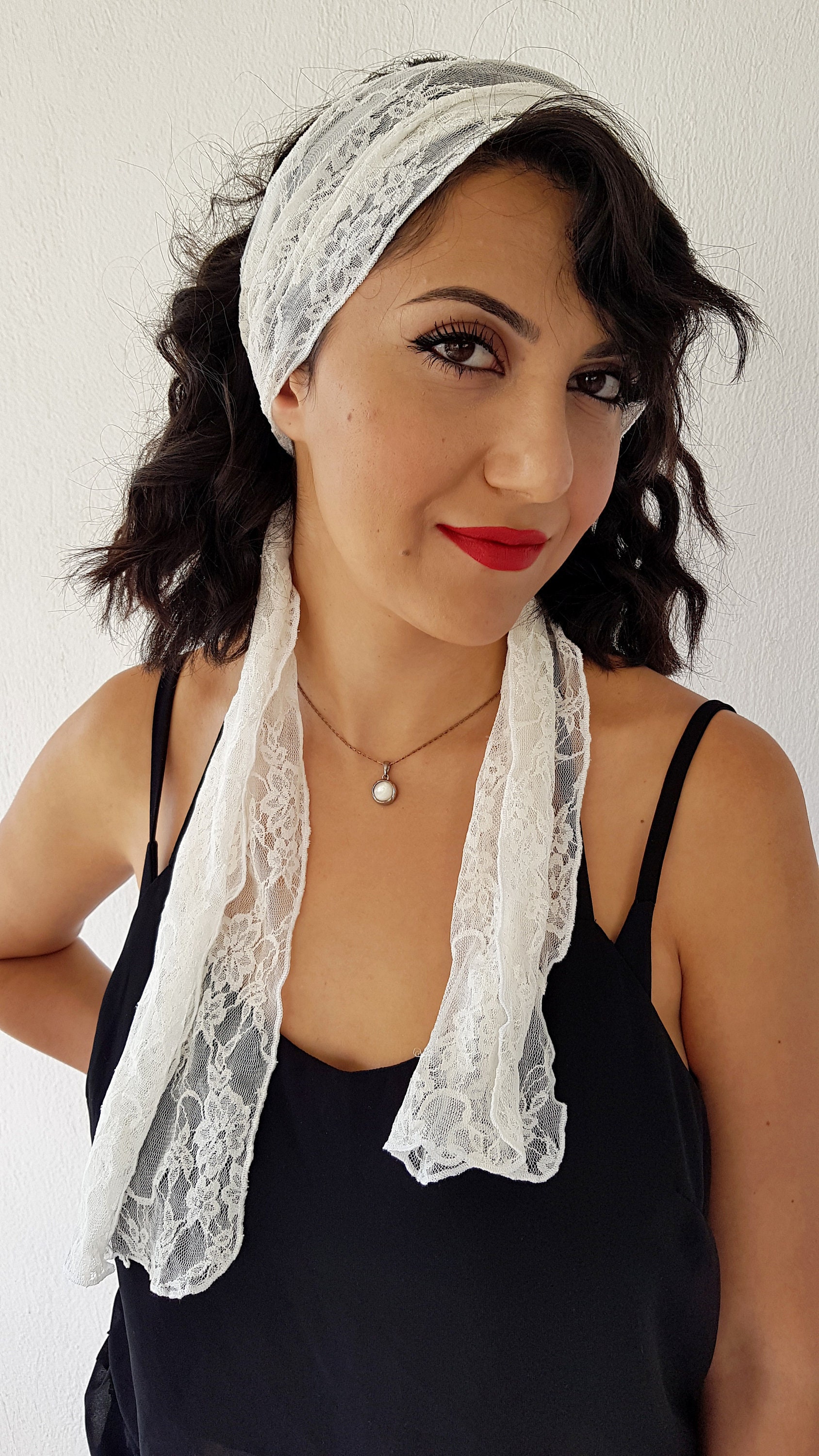 Head Scarfs Ivory Lace Headband Hair Scarf Women Head Scarf Hair ...