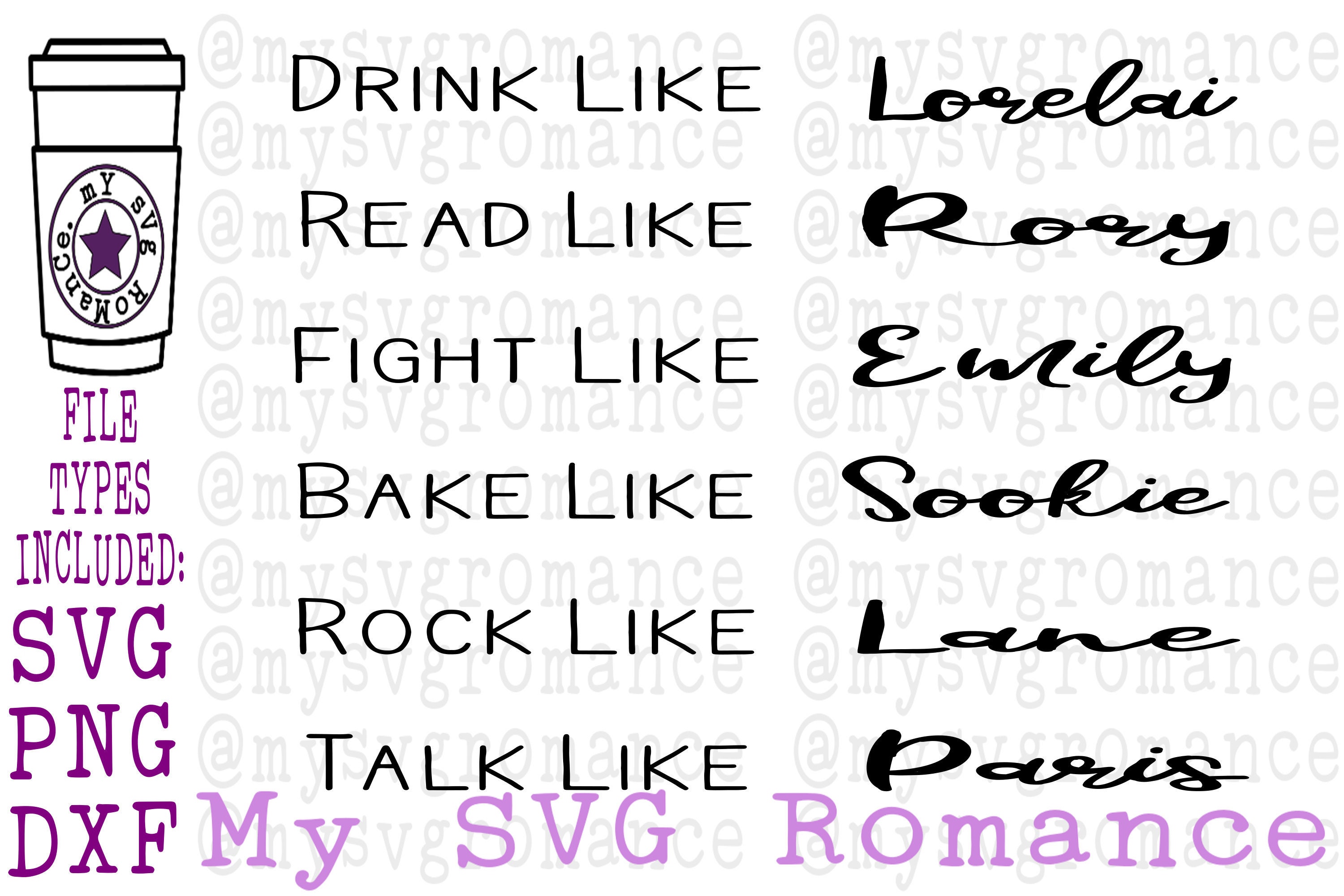 Gilmore Girls - SVG DXF PNG - Cricut - Silhouette - Cutting File ...