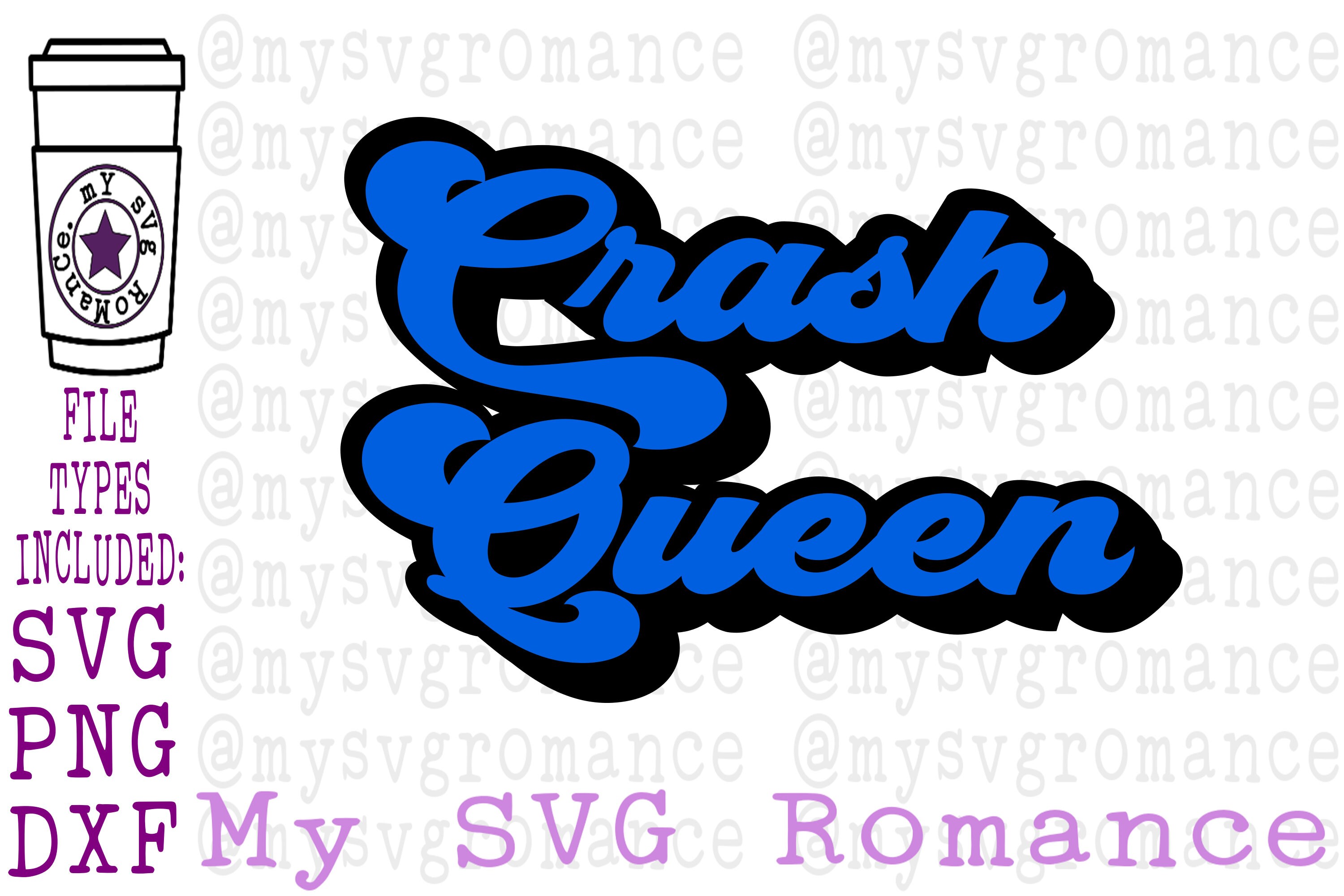 Crash Queen SVG, DXF, PNG Cricut Silhouette Fichier numérique Shirt ...