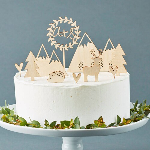 Custom Wedding Cake Topper Woodland Animals Cake Topper - Etsy