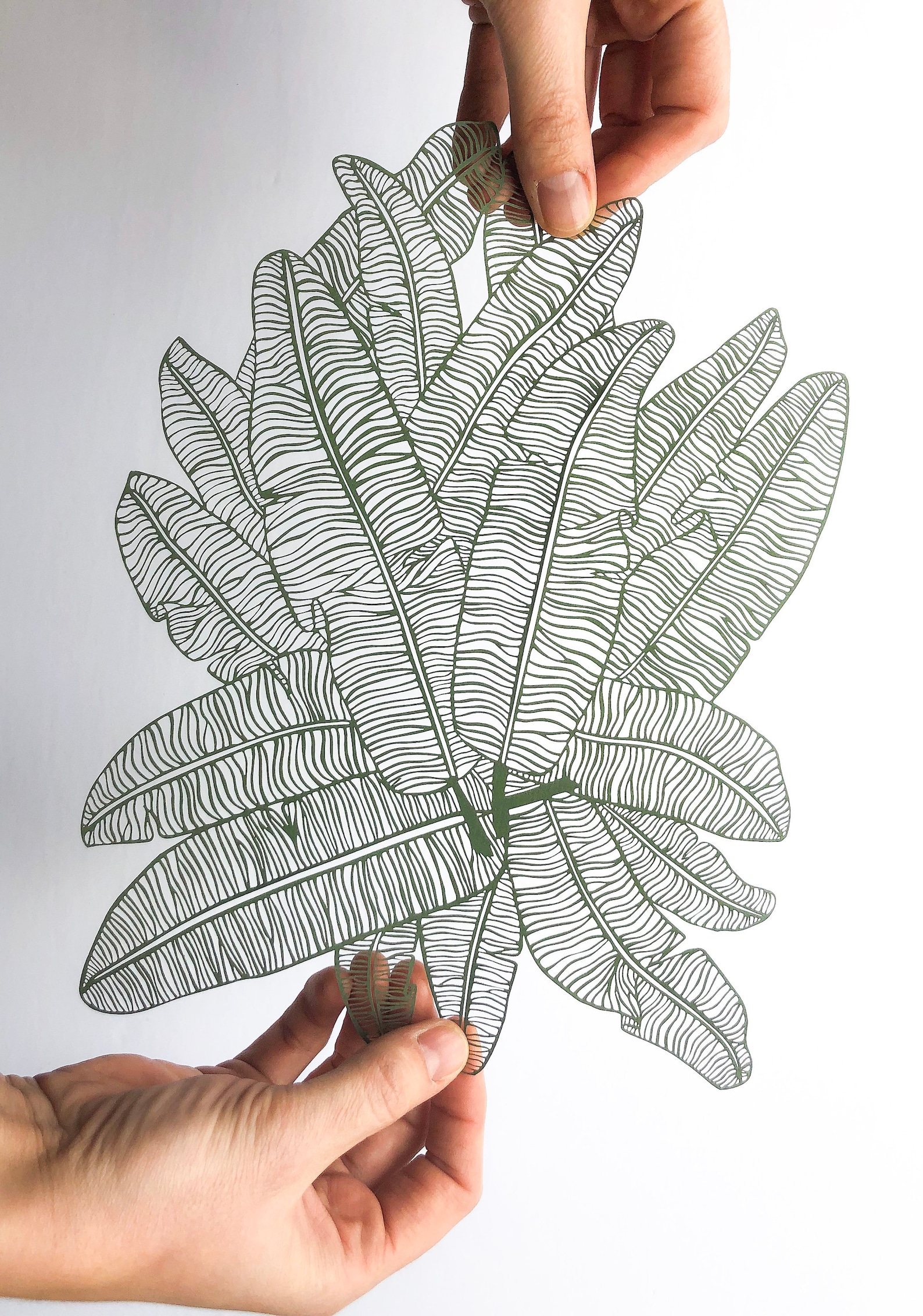 Laser-cut Papercutting Artwork Banana Leaves - Etsy