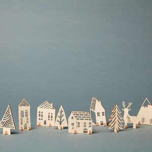 Pop-out Wooden Lasercut Winter Holiday Scene - Etsy