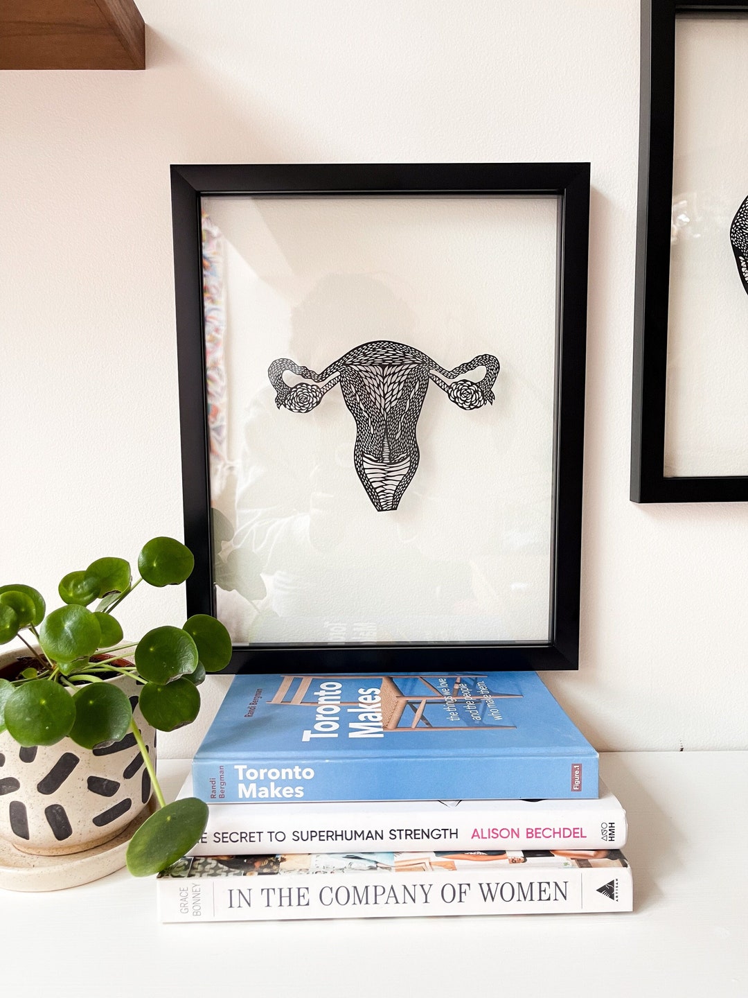 Framed Anatomy Human Uterus Ovaries Papercutting Artwork, Doctor ...