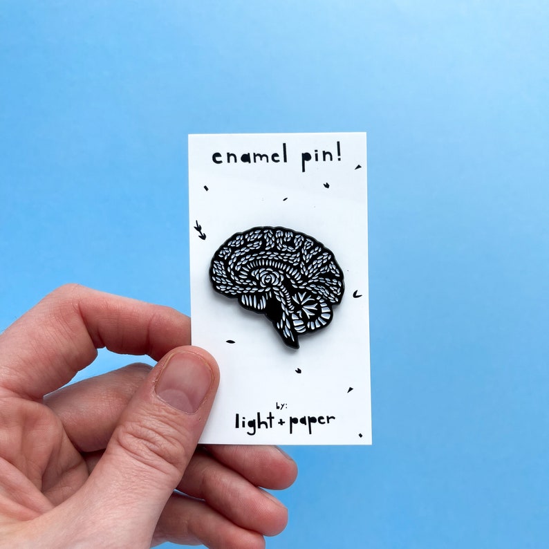 Anatomical Brain Enamel Pin - Etsy