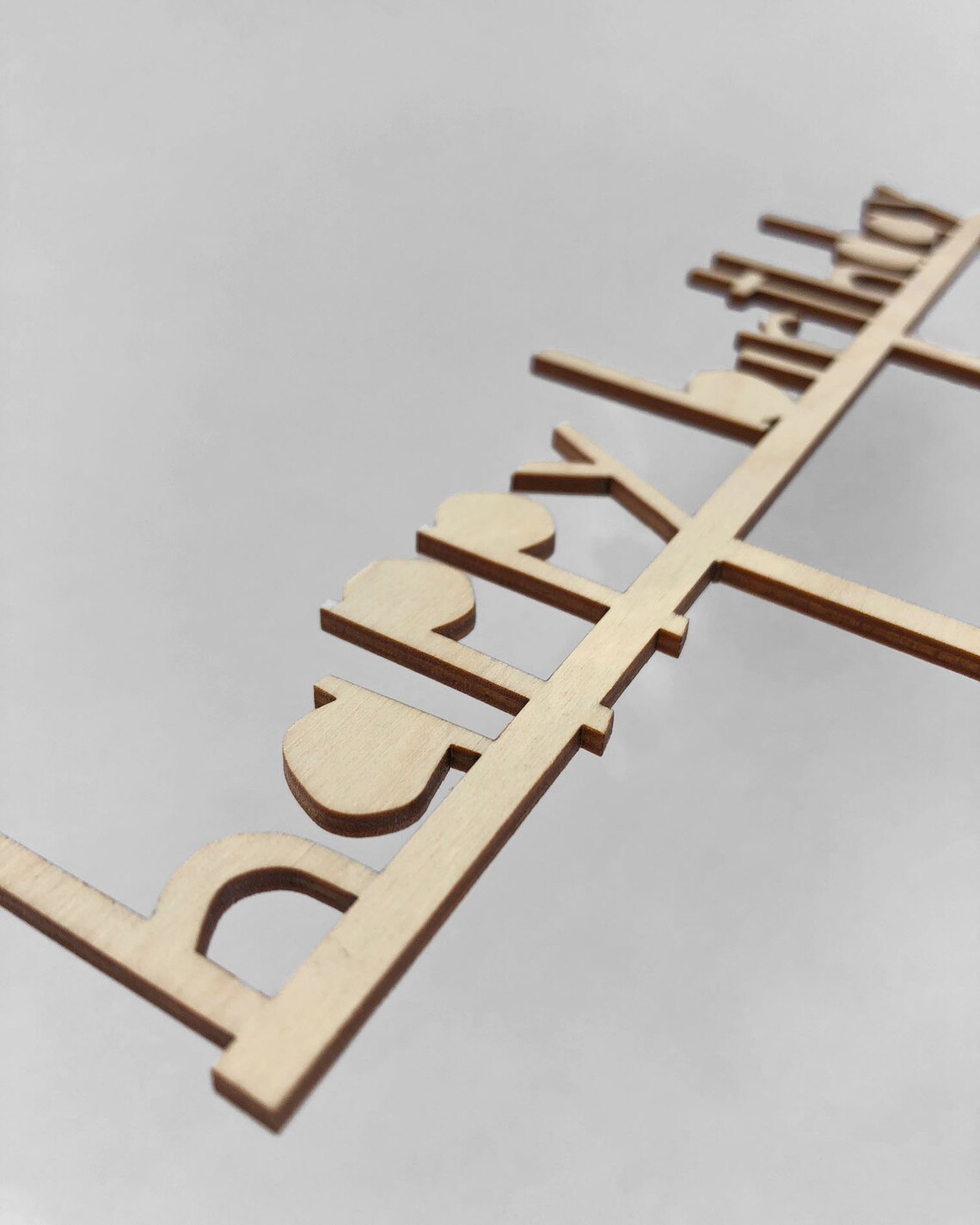 Birthday Cake Topper Customize Cake Topper Simple Wooden - Etsy