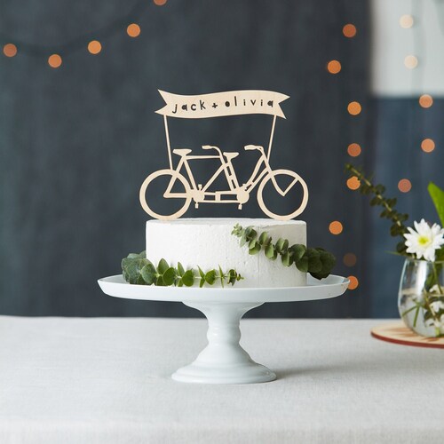 Custom Wedding Cake Topper Tandem Bike Wedding Cake Topper - Etsy