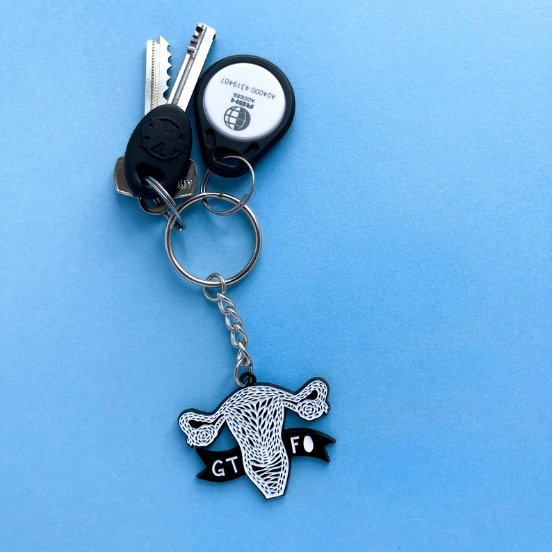 GTFO Uterus Enamel Keychain - Etsy