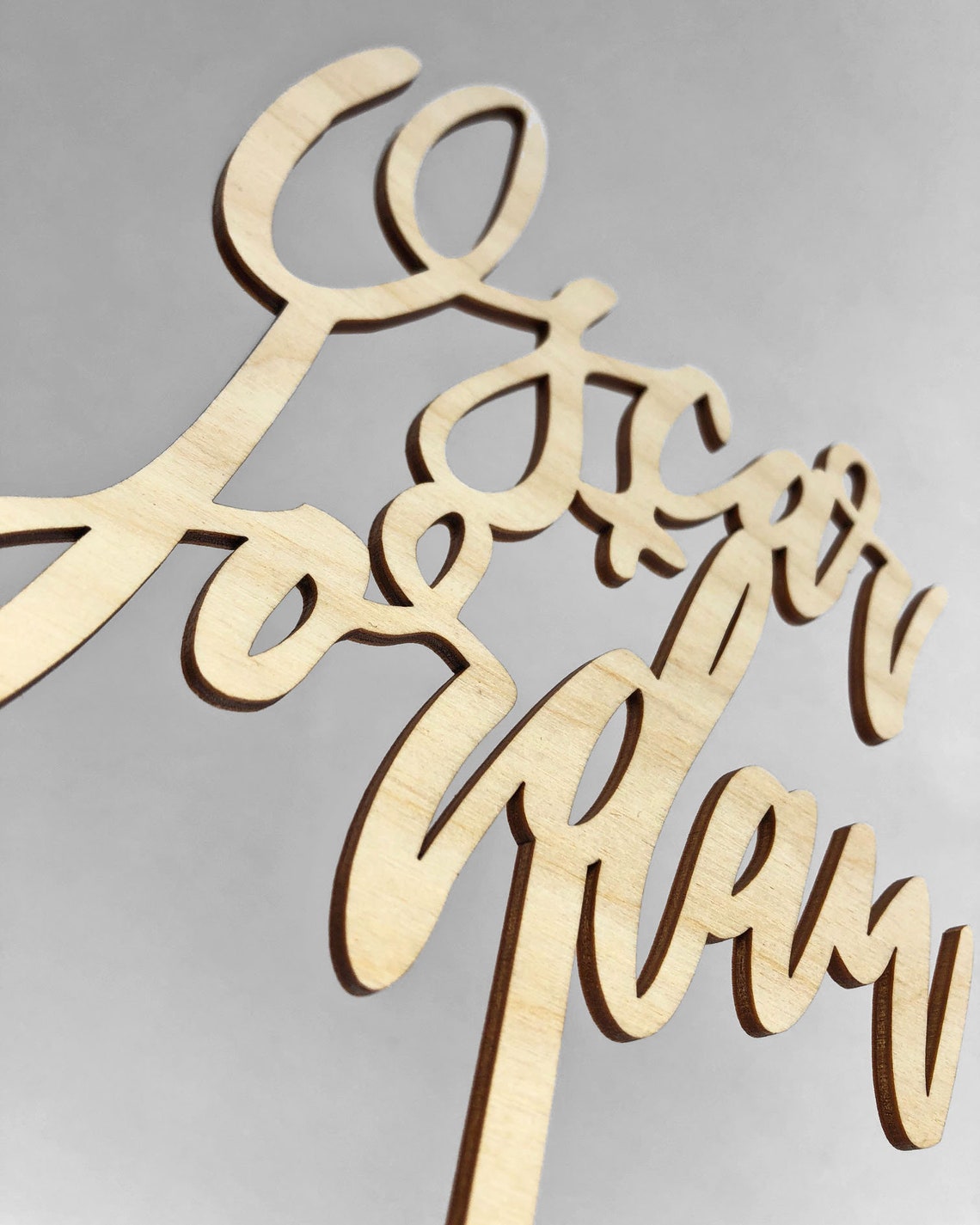 Custom Lasercut Wood Simple Script Cake Topper Customizable - Etsy