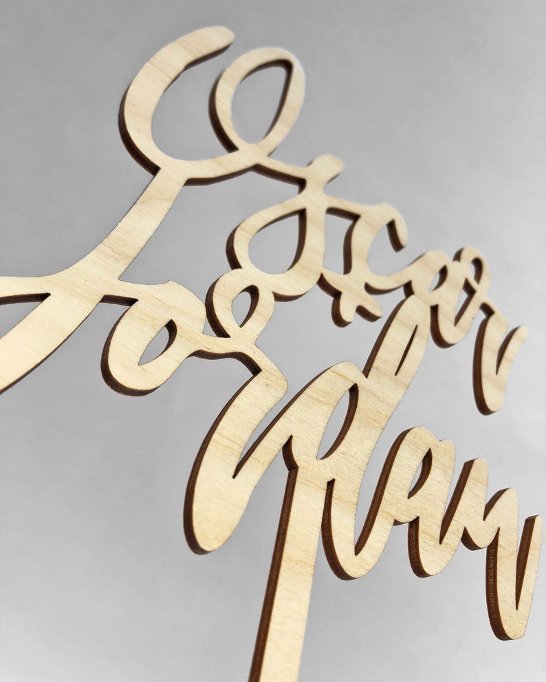 Custom Lasercut Wood Simple Script Cake Topper Customizable - Etsy