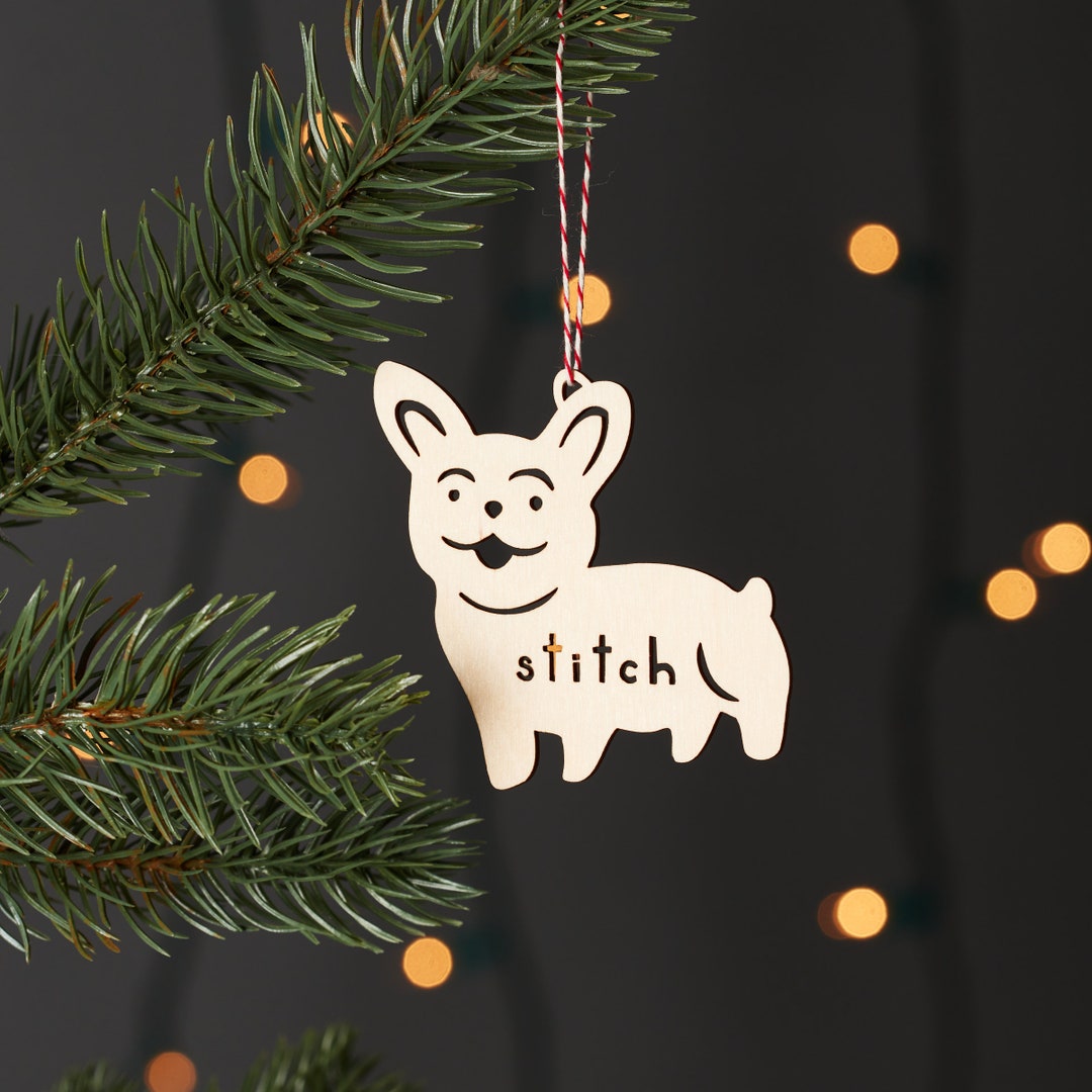 Custom Dog Ornament - French Bulldog Frenchie - Wooden Christmas ...