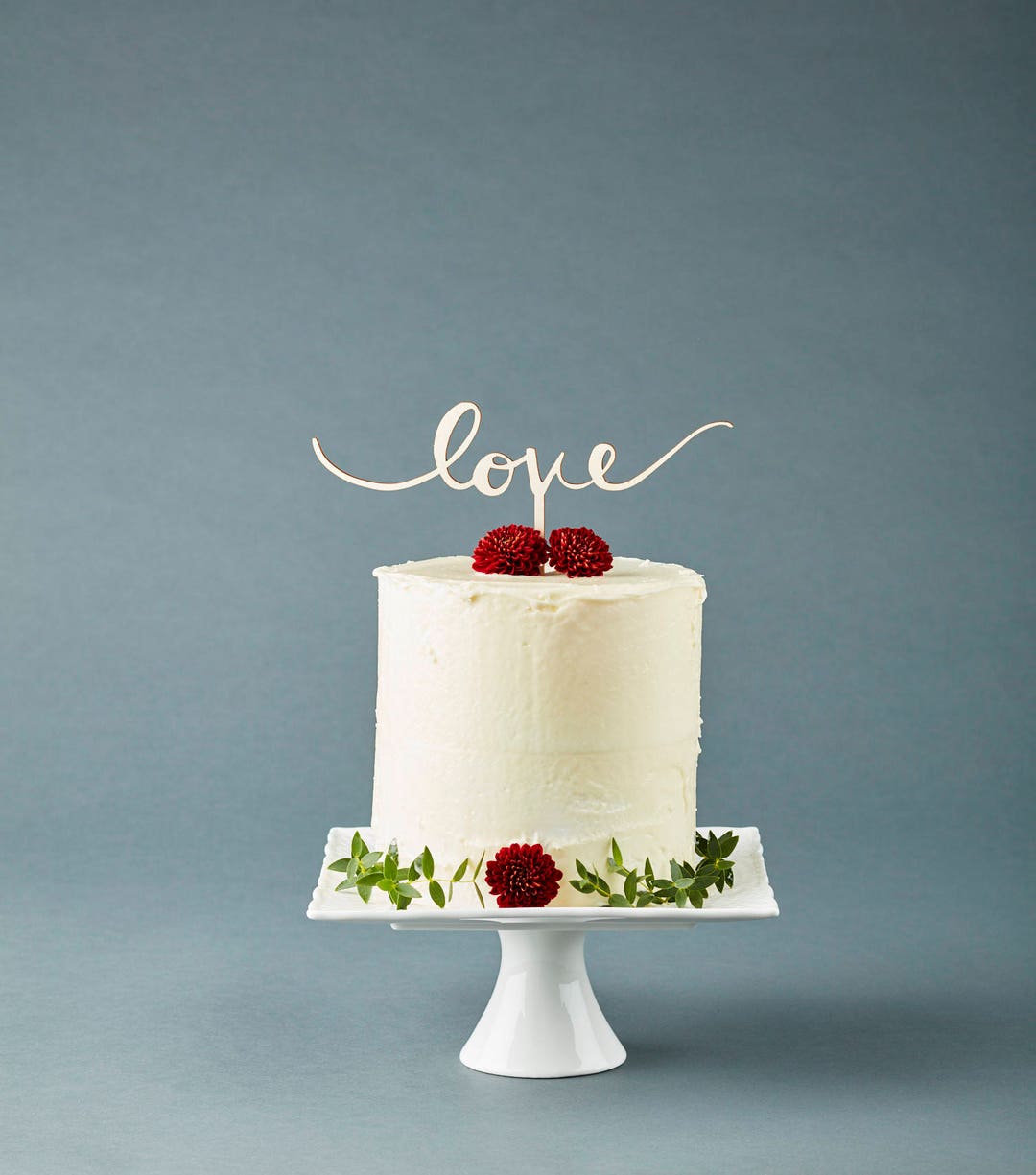 Love Cake Topper - Wedding Cake Topper - Wooden Hand Lettered Love ...