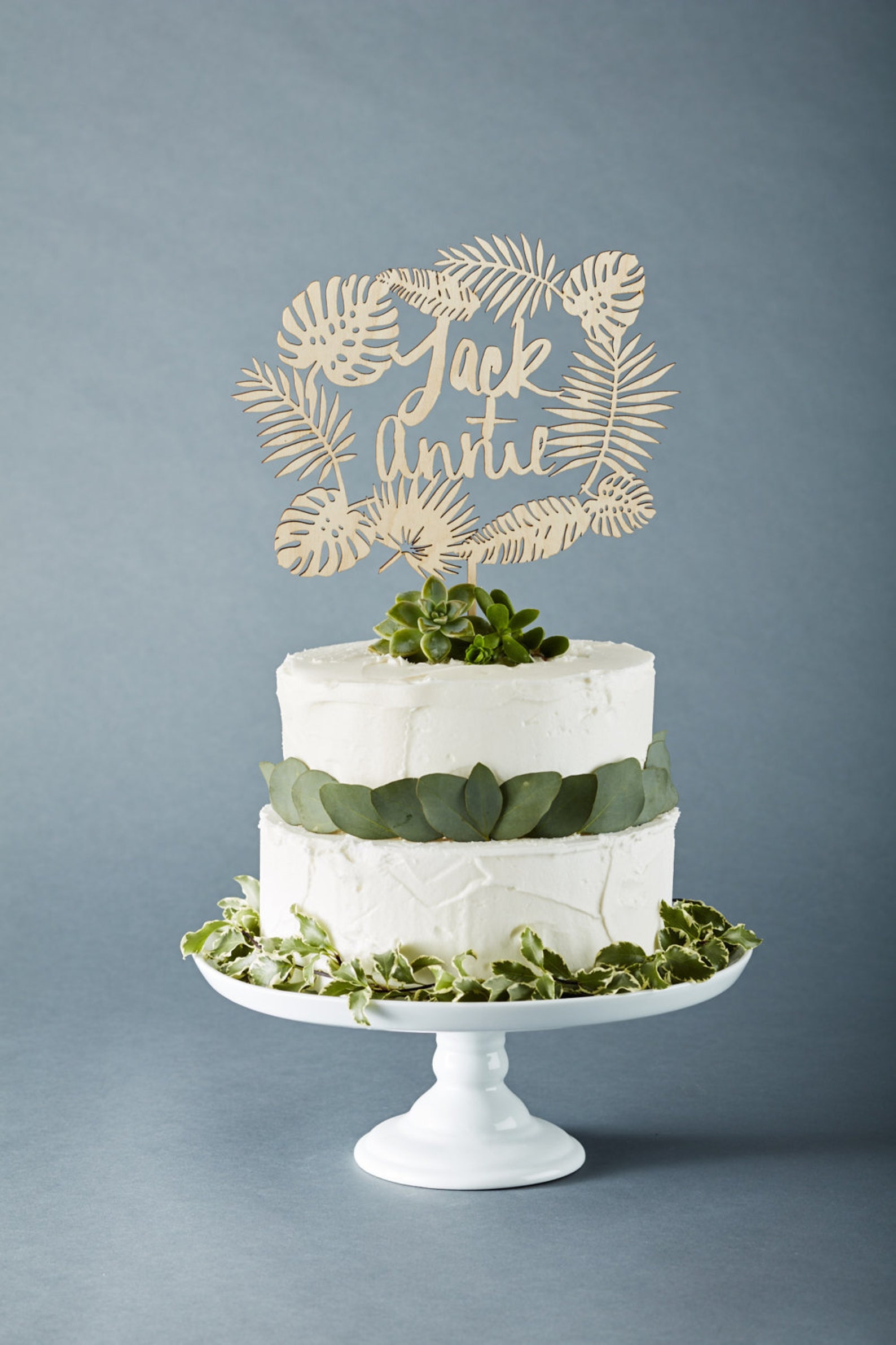 Custom Tropical Wedding Cake Topper Monstera Cake Topper - Etsy