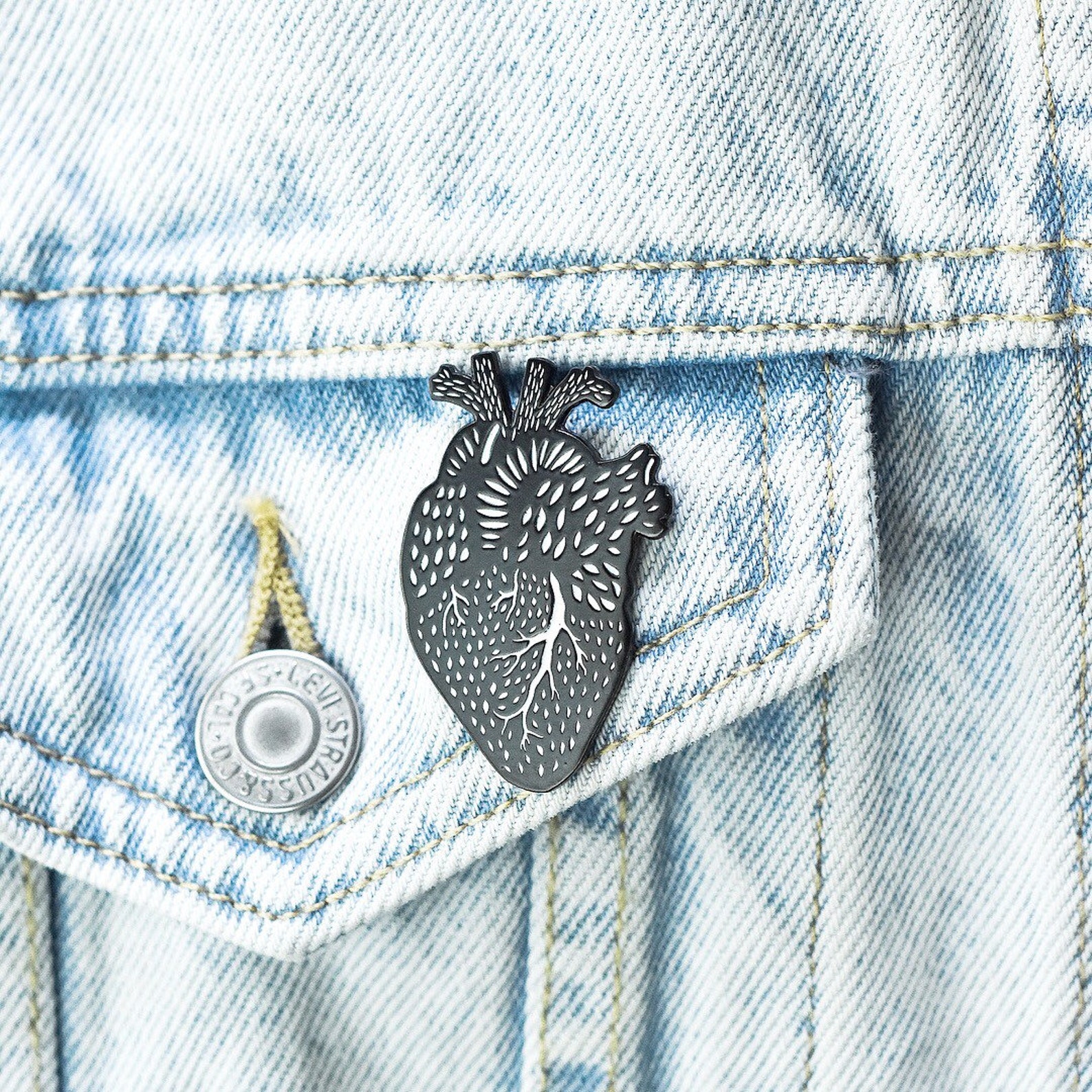 Anatomical Heart Enamel Pin - Etsy