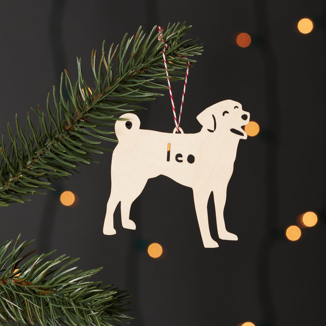 Custom Dog Ornament - Labrador Retriever Lab - Wooden Christmas ...