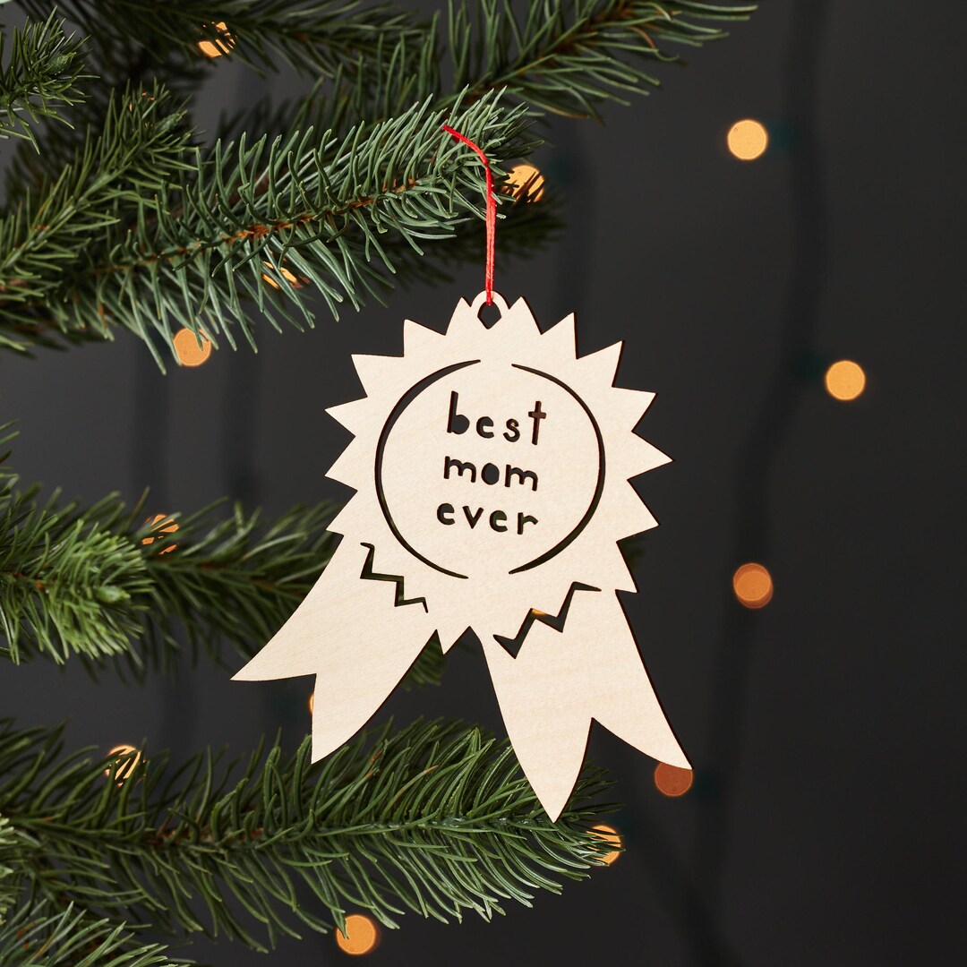 Custom Medal Badge Ornament - Best Mom Best Dad Best Aunt Uncle Award ...