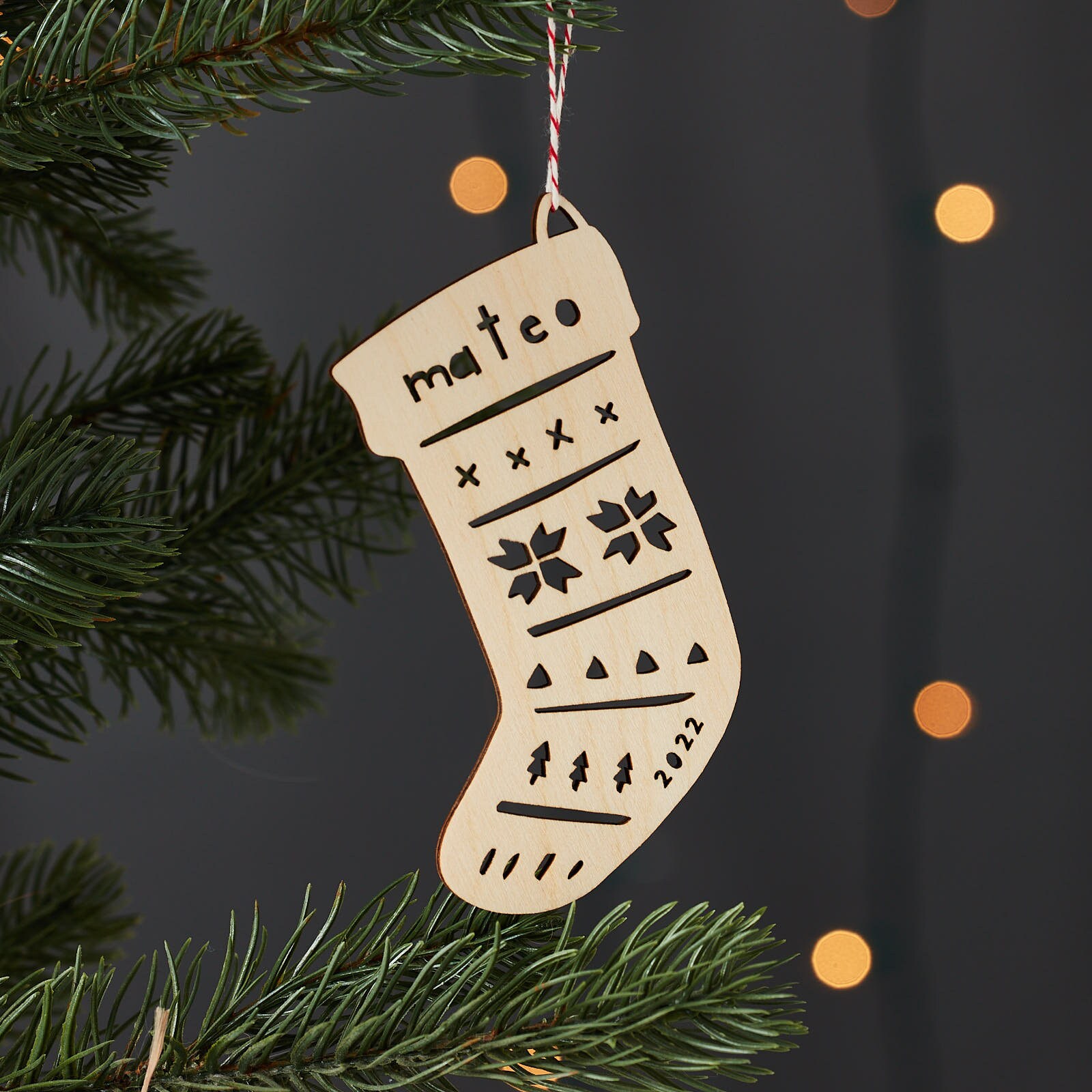 Custom Stocking Ornament- Lasercut Birch - Etsy