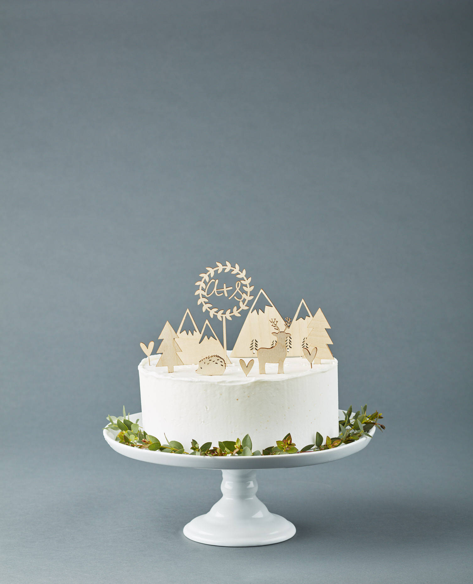 Rustic Wood Cake Topper Couple Deers on Walking Cake Topper Engagement ...