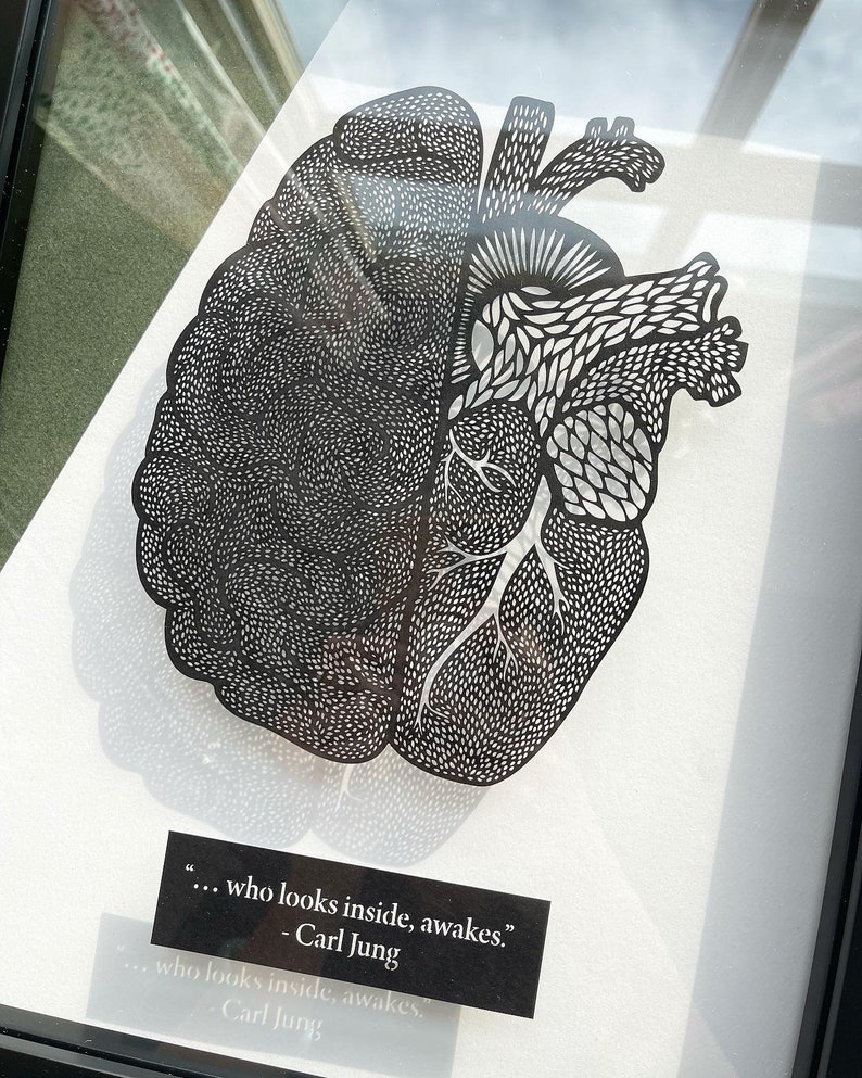 Anatomical Heart/brain Papercutting Artwork Doctor Medical Gift ...