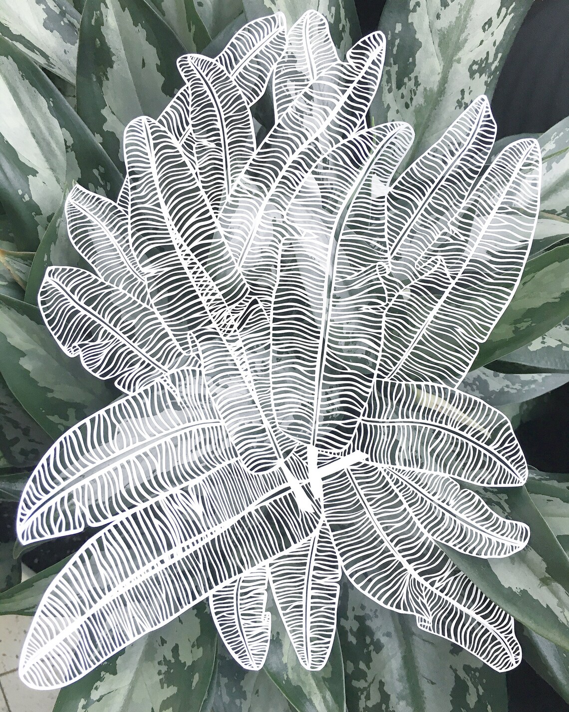 Laser-cut Papercutting Artwork Banana Leaves - Etsy