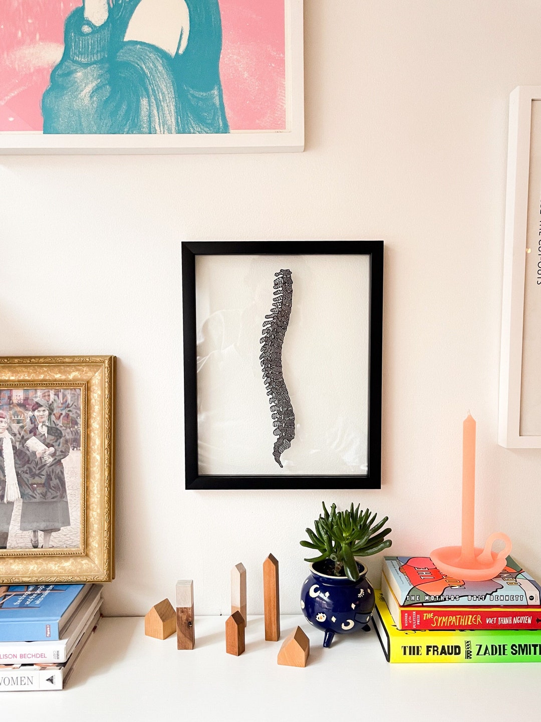 Framed Anatomy Human Spine Papercutting Artwork, Doctor, Medical ...