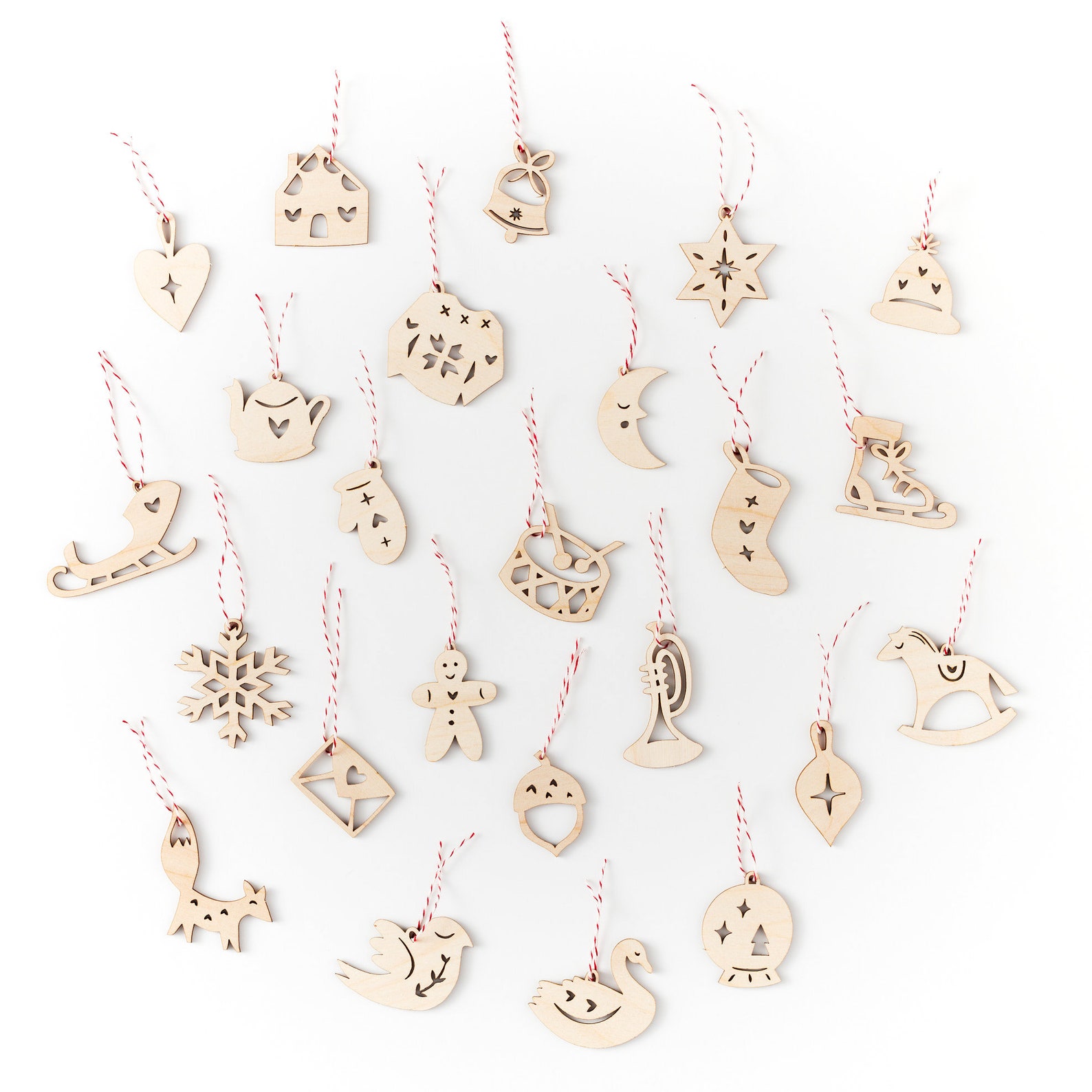 Customizable Ornament Advent Calendar Lasercut Birch Wood and - Etsy