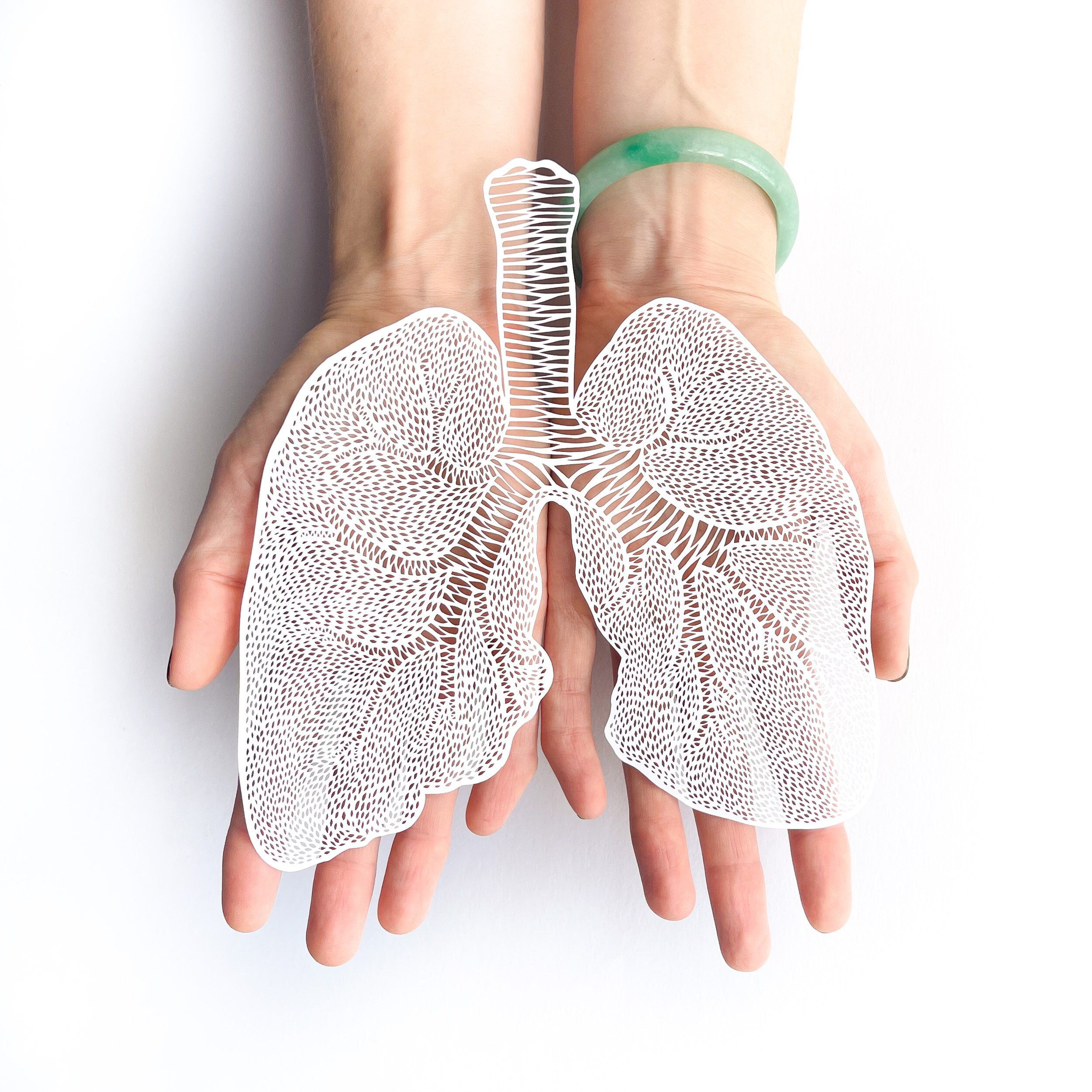 Anatomical Lungs Laser-cut Papercutting Artwork, Lung Transplant ...
